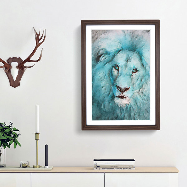 East Urban Home Face of a Lion in Abstract - Picture Frame Painting ...