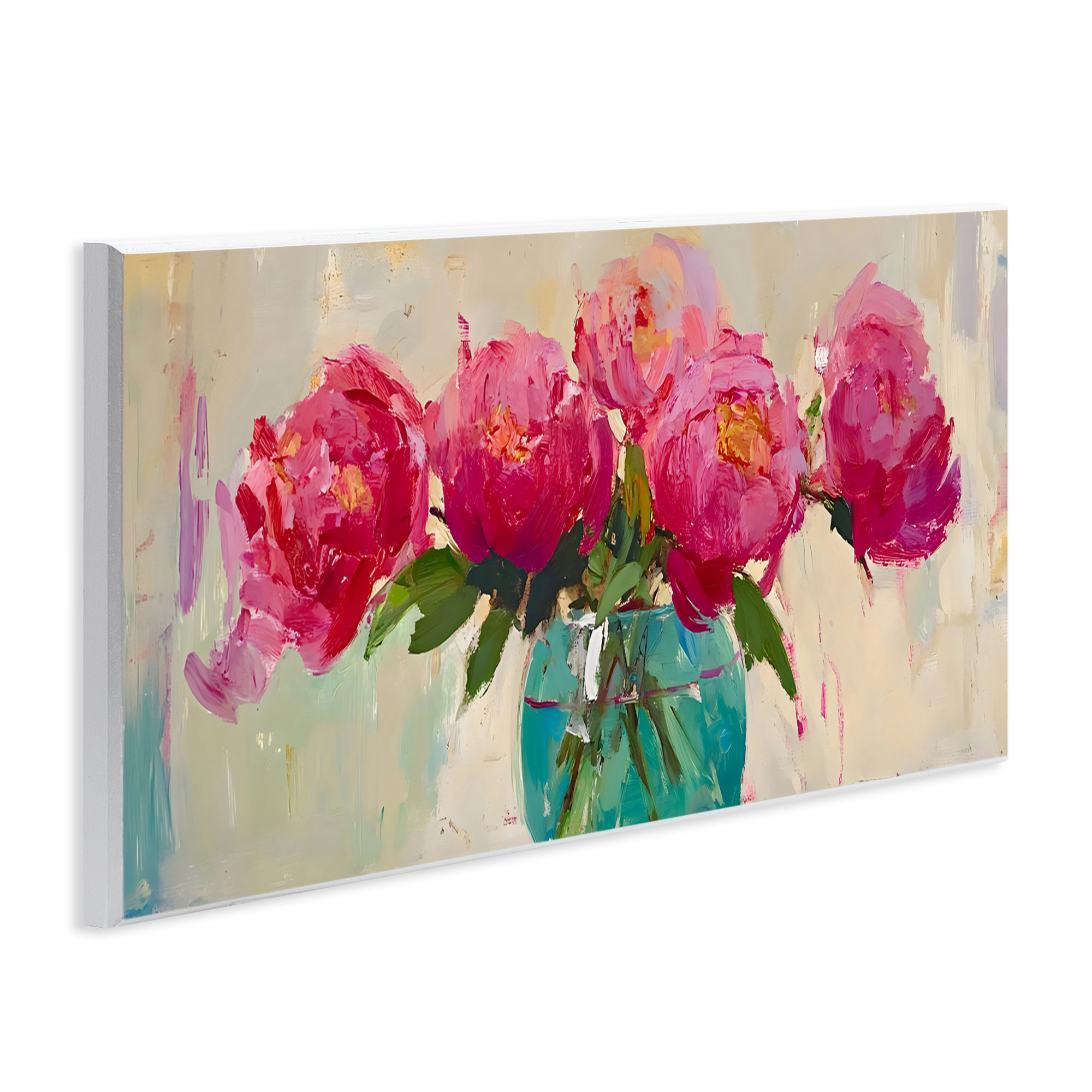 Winston Porter Vibrant Peonies Vase Wall Plaque, design by LSR Creative ...