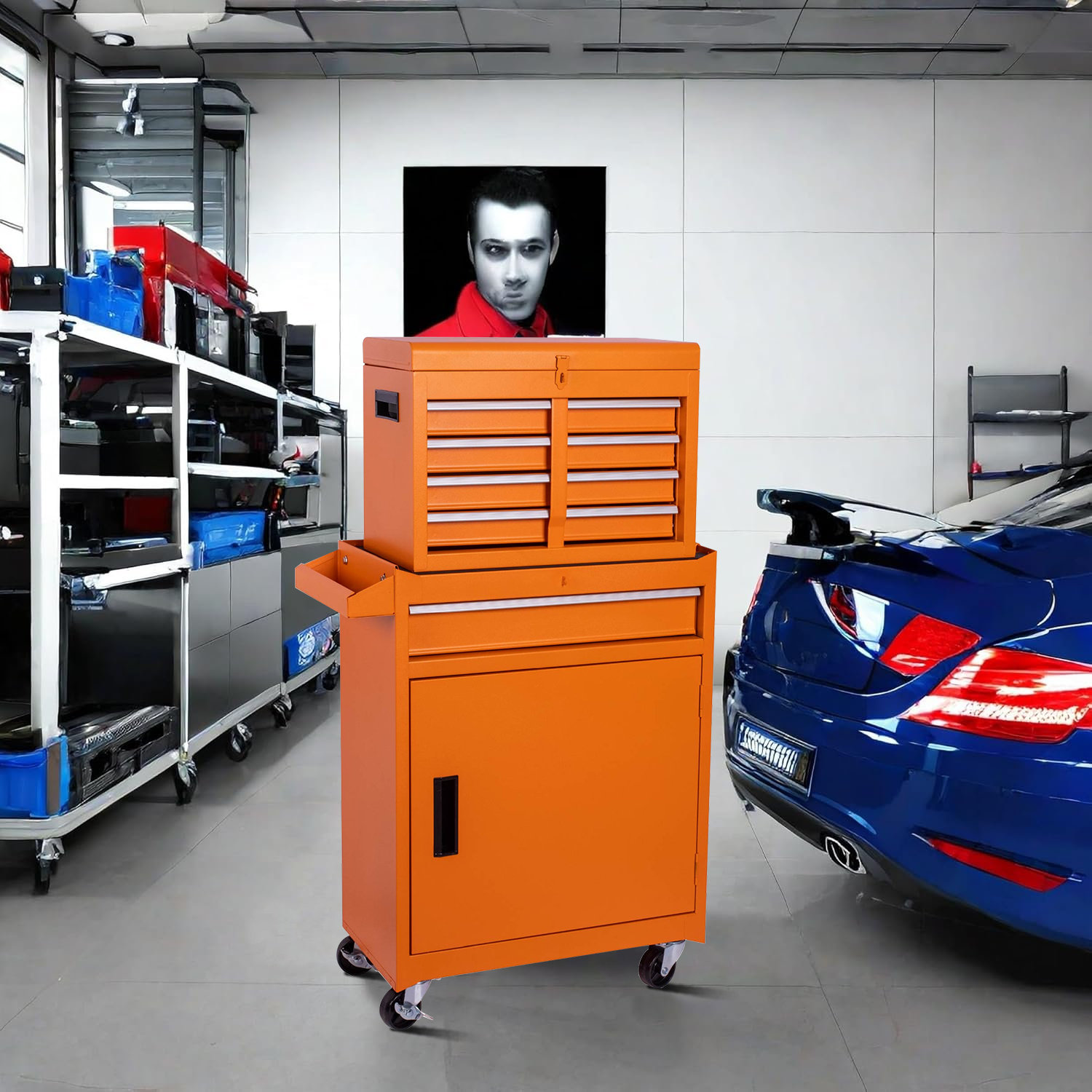 17 Stories Modern and convenient work supply tool cabinet set with ...