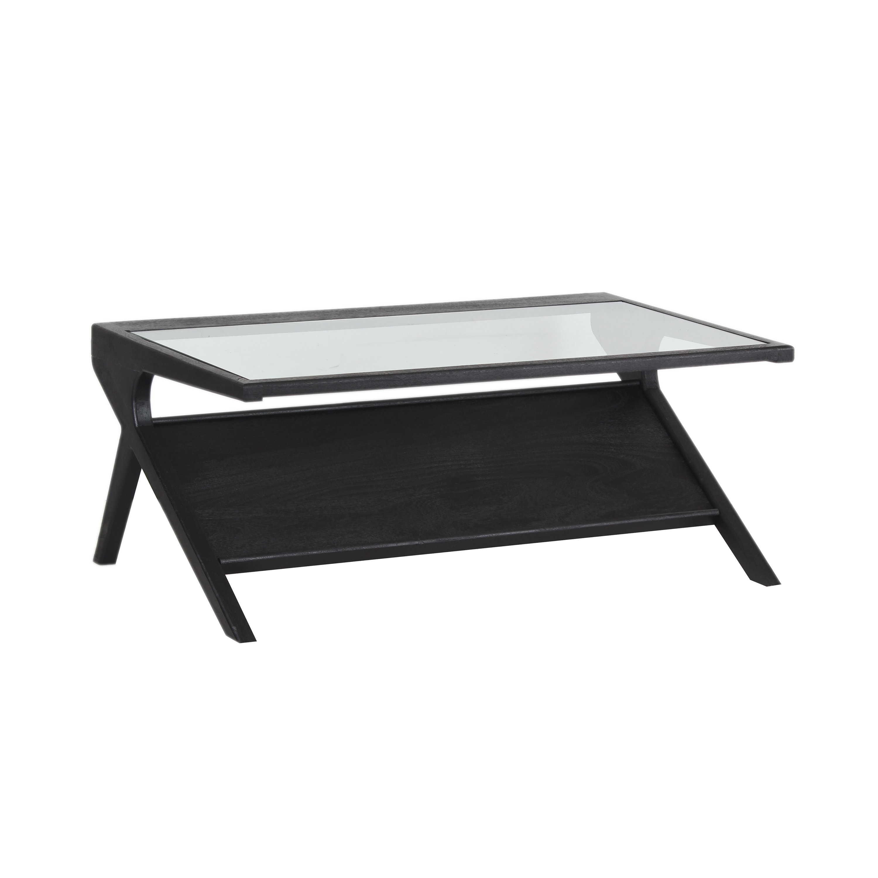 Latitude Run® Canberra Solid Mango Wood Coffee Table, Black | Wayfair