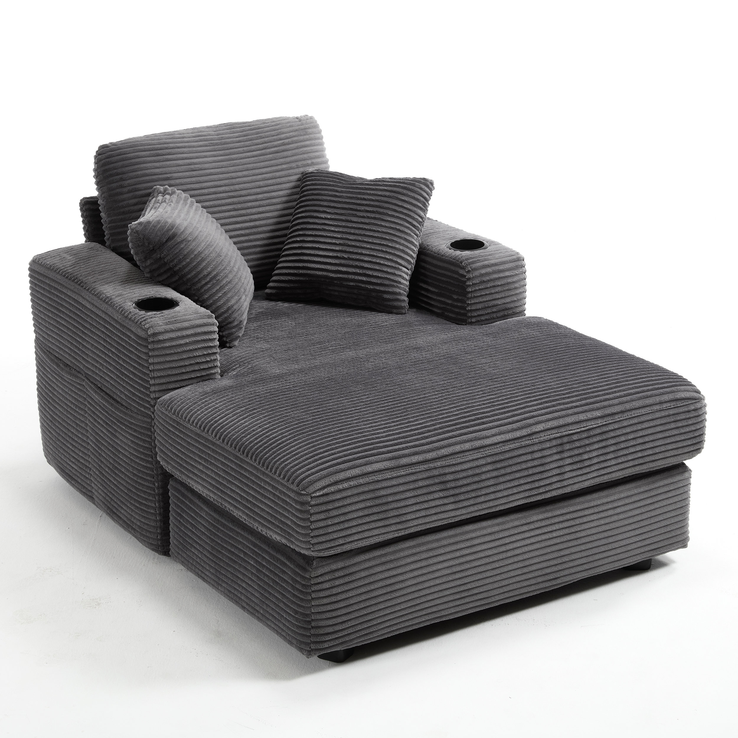 Everly Quinn Corduroy Upholstered Chaise Lounge Sof | Wayfair