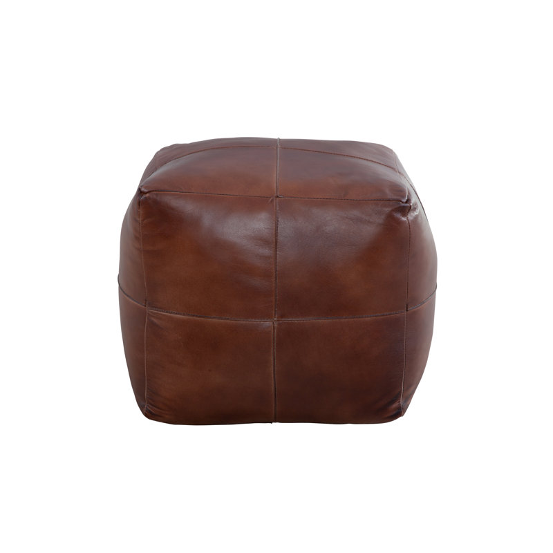 17 Stories Vladiana Genuine Leather Square End Table Pouf & Reviews ...