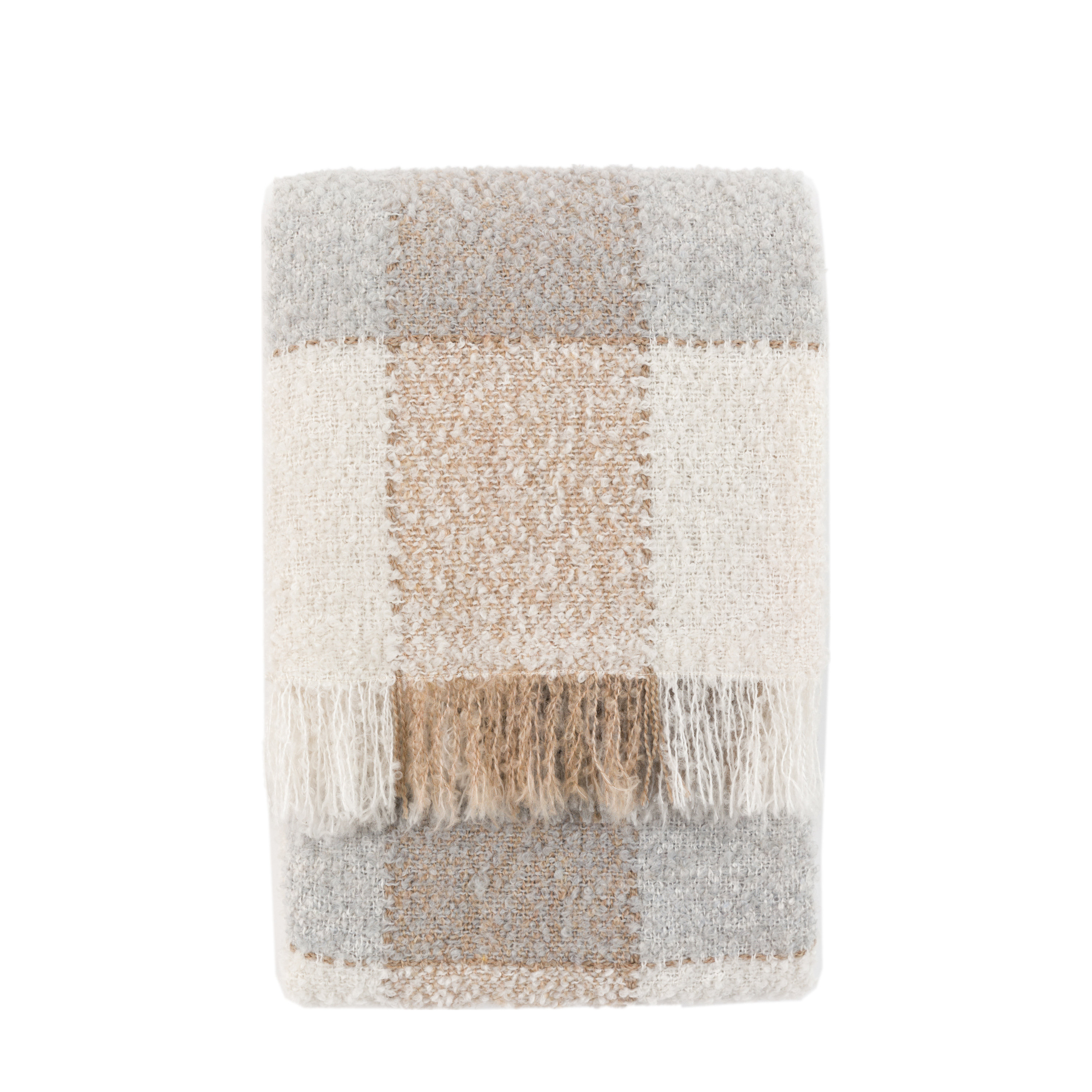 Gallery Direct Rustic Check Boucle Throw Natural 1300x1700mm | Wayfair ...