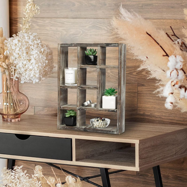 Brambly Cottage Rustic Multi-Slot Shelf Cube Display 9 Compartment ...