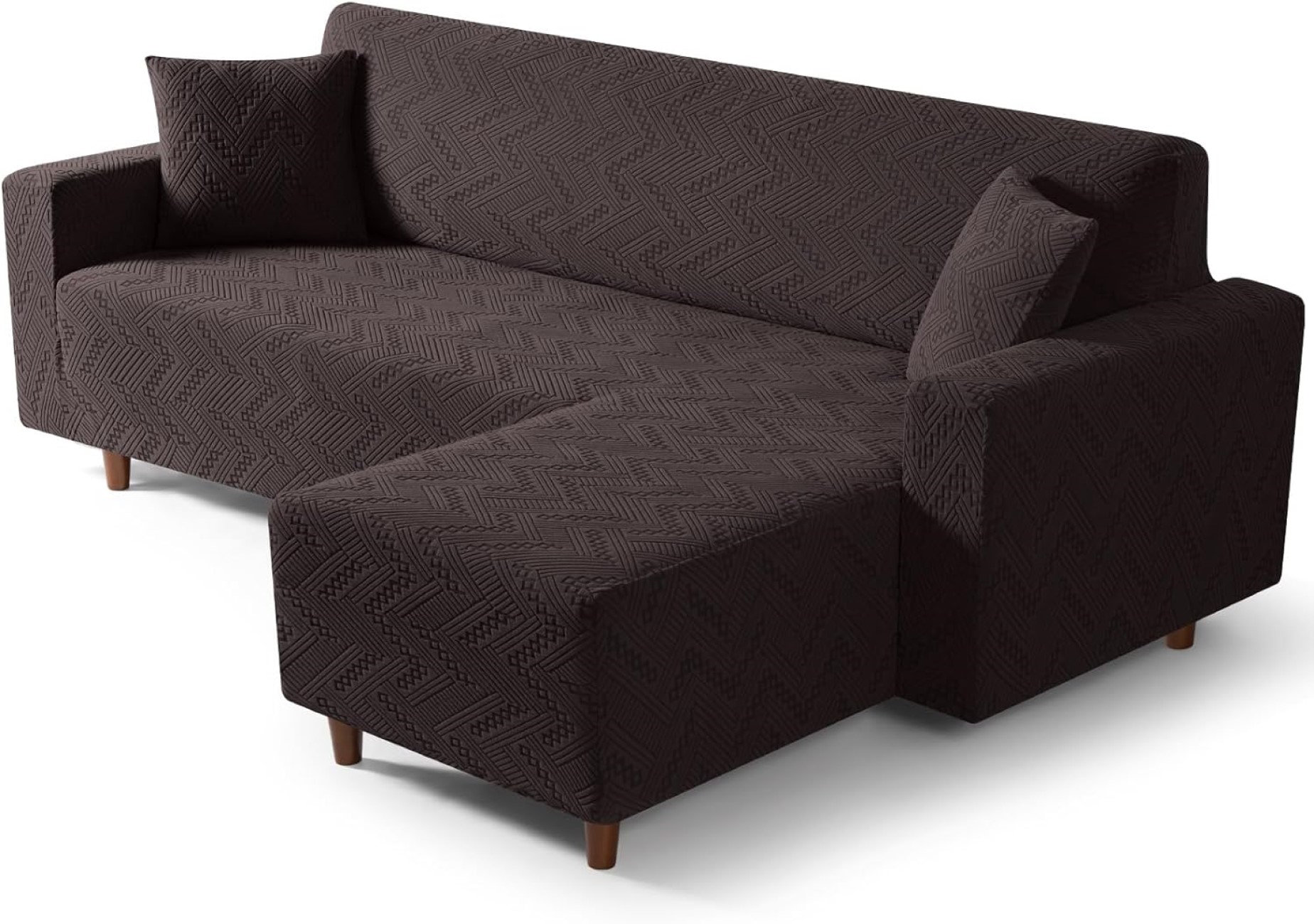 INSALER Stretch Couch Cover L Shape 1 Piece Sofa Cover with Chaise ...