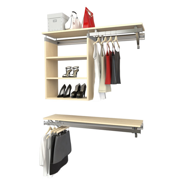 Rebrilliant Heger Double Shelf-Hang Closet System with Cubby | Wayfair