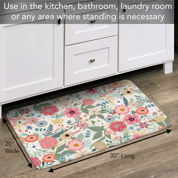 CounterArt Floral Frenzy Comfort Vinyl Kitchen Floor Mat & Reviews ...