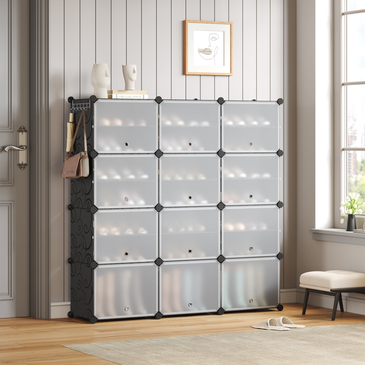 Rebrilliant 42 Pair Stackable Shoe Storage Cabinet & Reviews | Wayfair ...