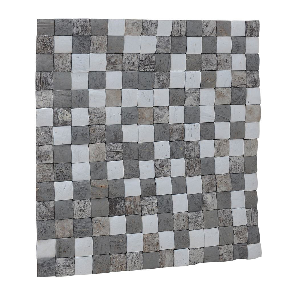 Ecotessa Carreau de mosaïque murale en grillage de noix de coco 17 po x ...