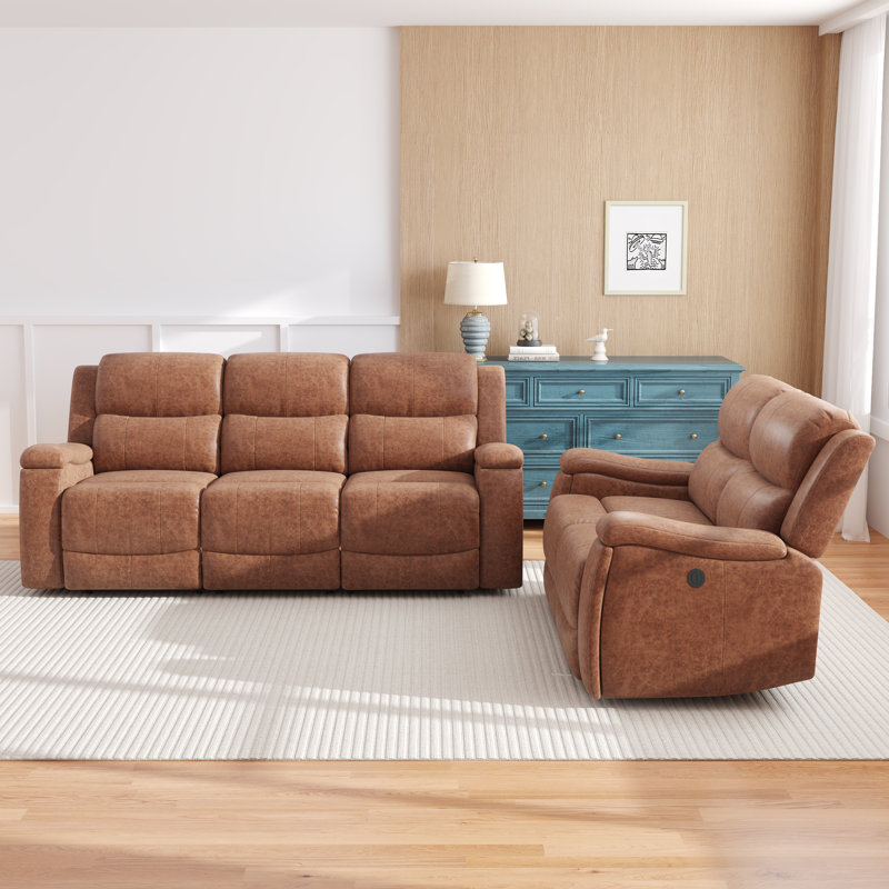 Red Barrel Studio® Dontevion 2 - Piece Faux Leather Reclining Living ...