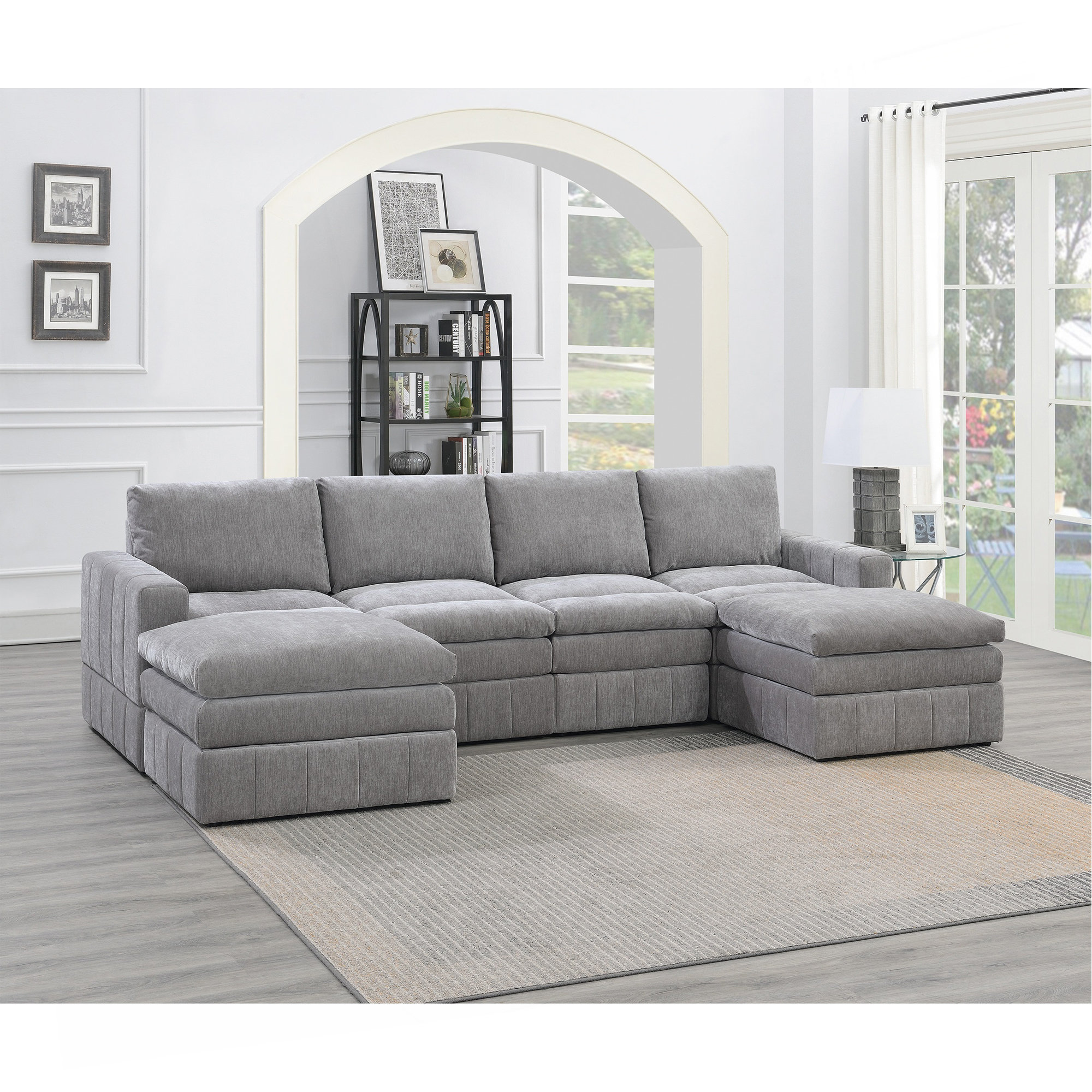 Hokku Designs Contemporary 6Pc Set Modular Sectional Set 2X One Arm ...
