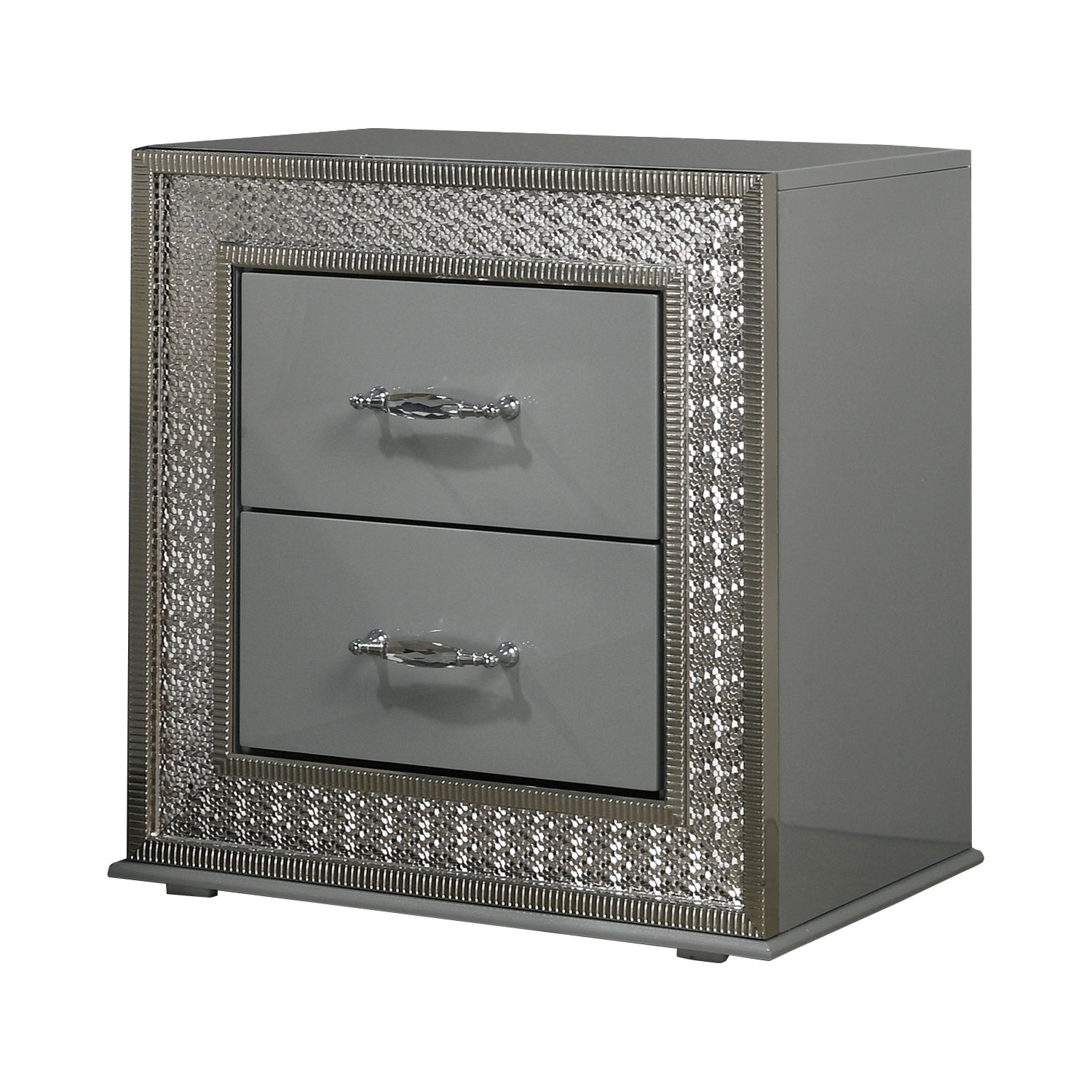 Everly Quinn Nightstand, Metallic Gray | Wayfair