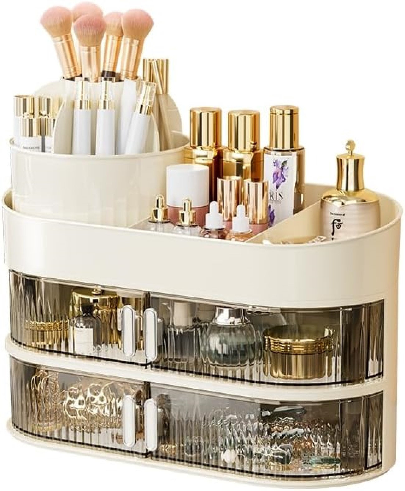 Rebrilliant Rotating Makeup Organizer With Drawers Large Capacity ...
