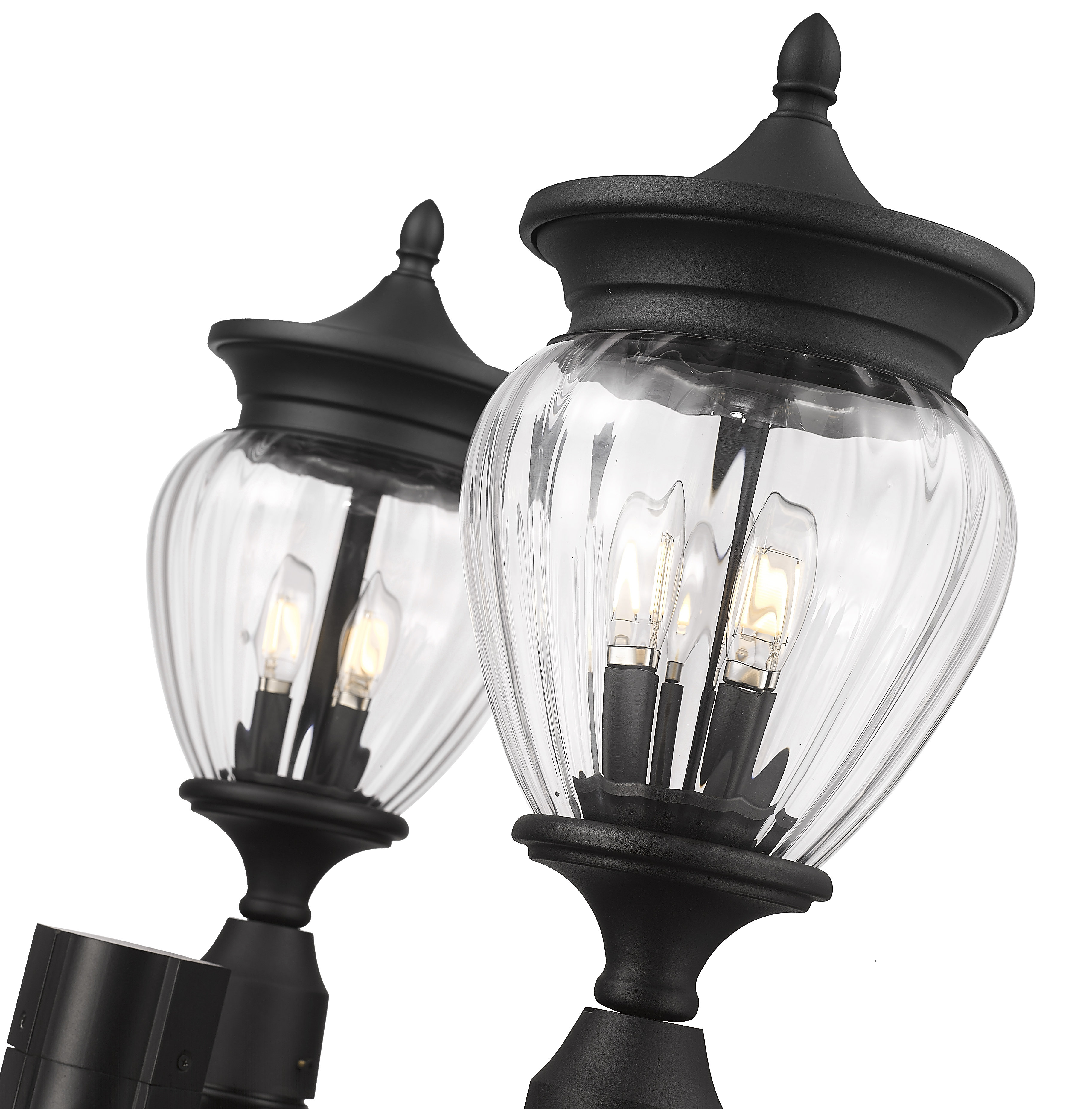 Z-Lite Davina 3 Light Outdoor Post Mounted Fixture in Black | Wayfair