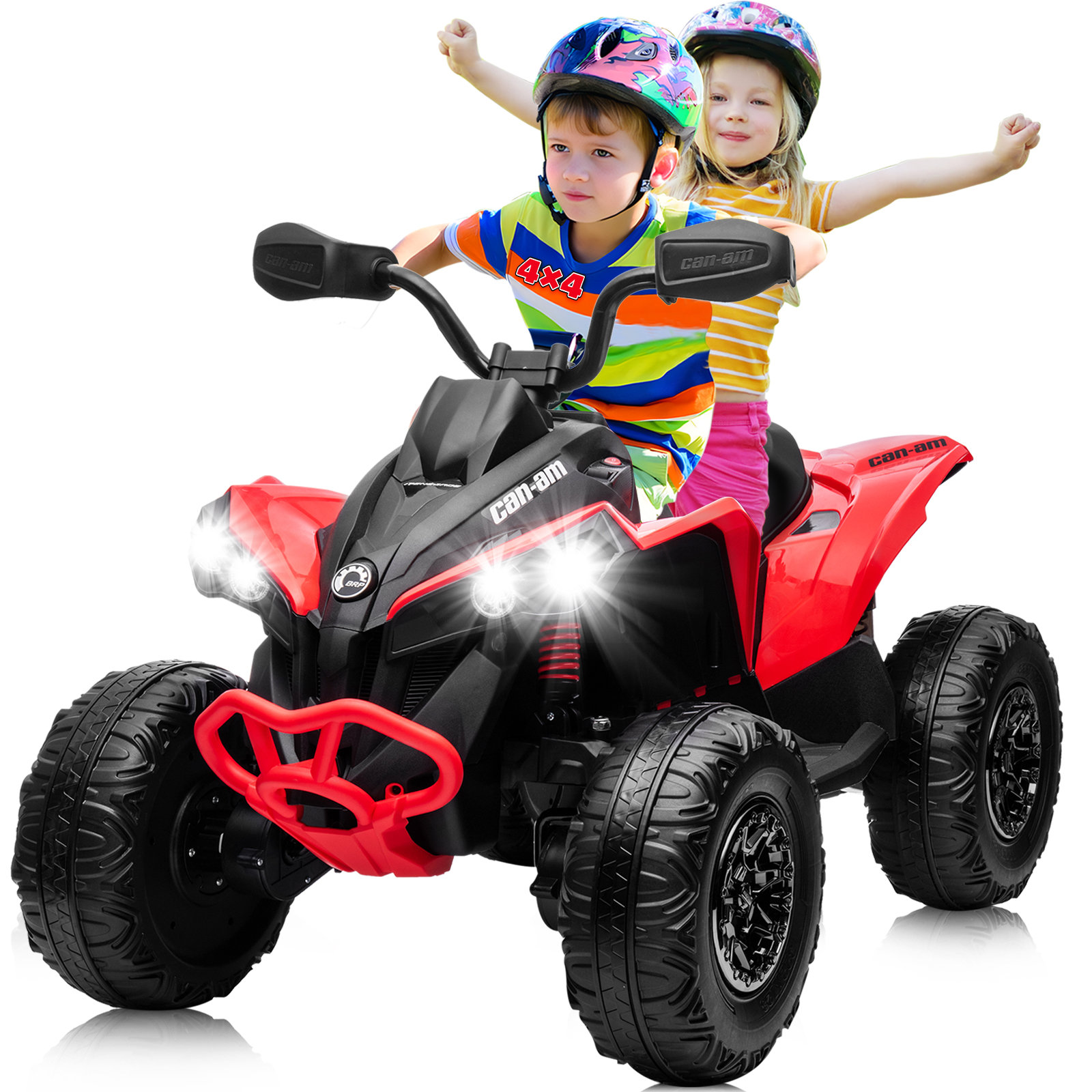 Anrli Kids ATV 24V, 2 Seater Ride on Cars for Kids w/ 4x200W Motor ...