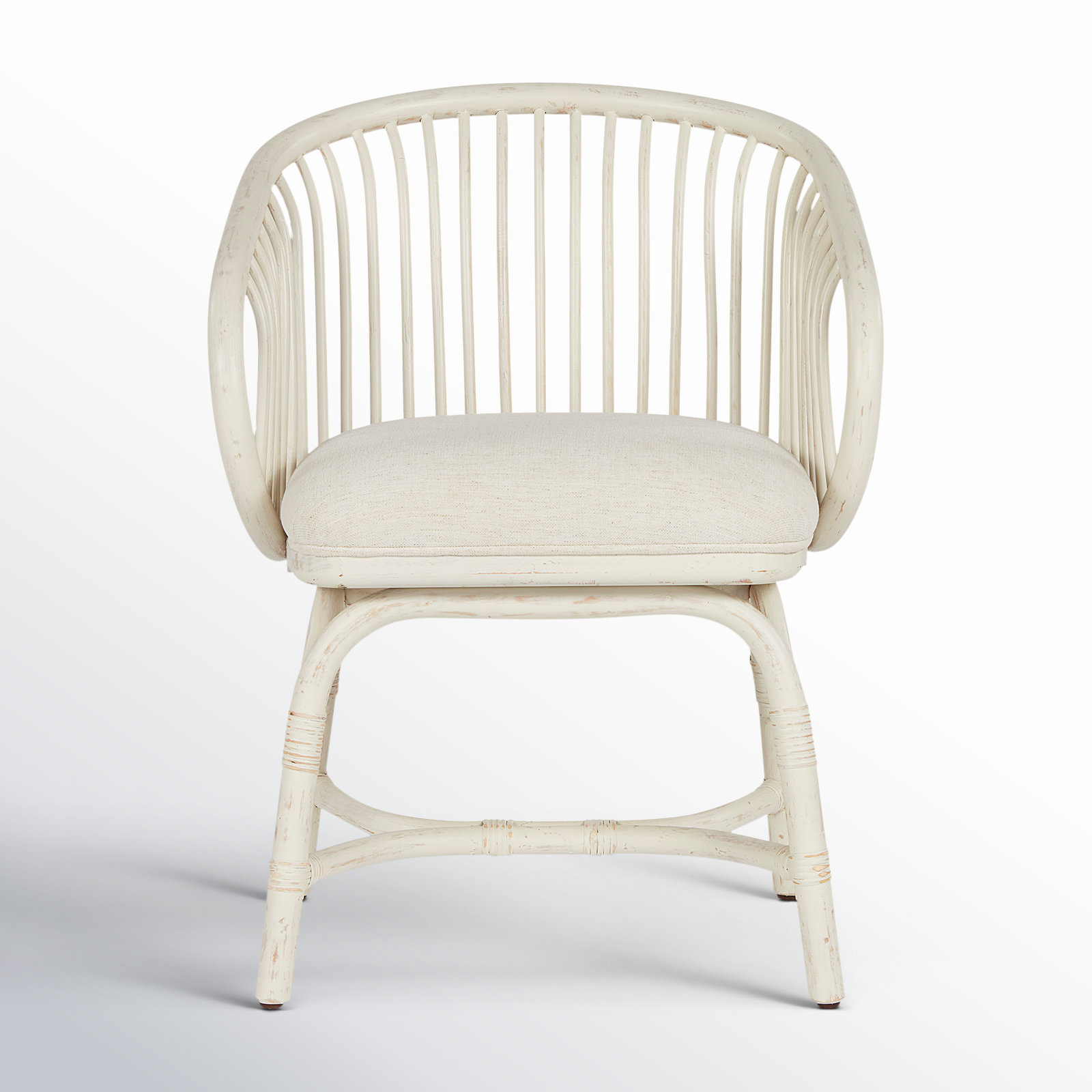 Birch Lane™ Rooney Solid Wood Slat Back Arm Chair in White | Wayfair