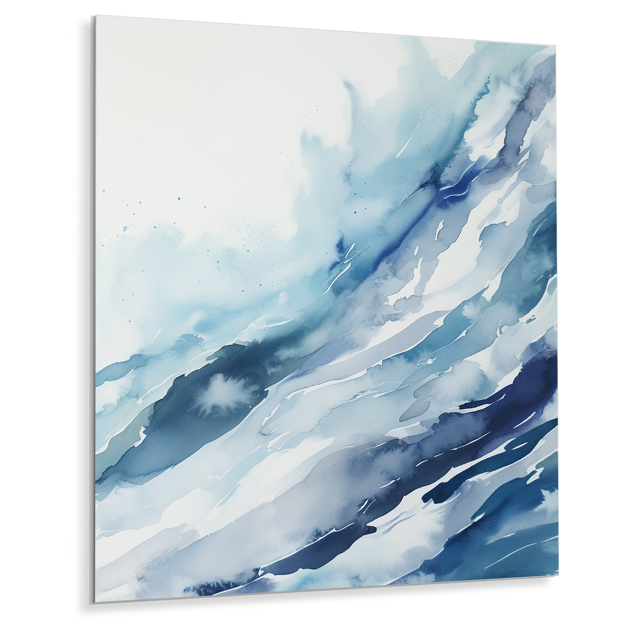 Ivy Bronx Blue Cream Blue Whirlwind III - Abstract Shapes Metal Wall ...