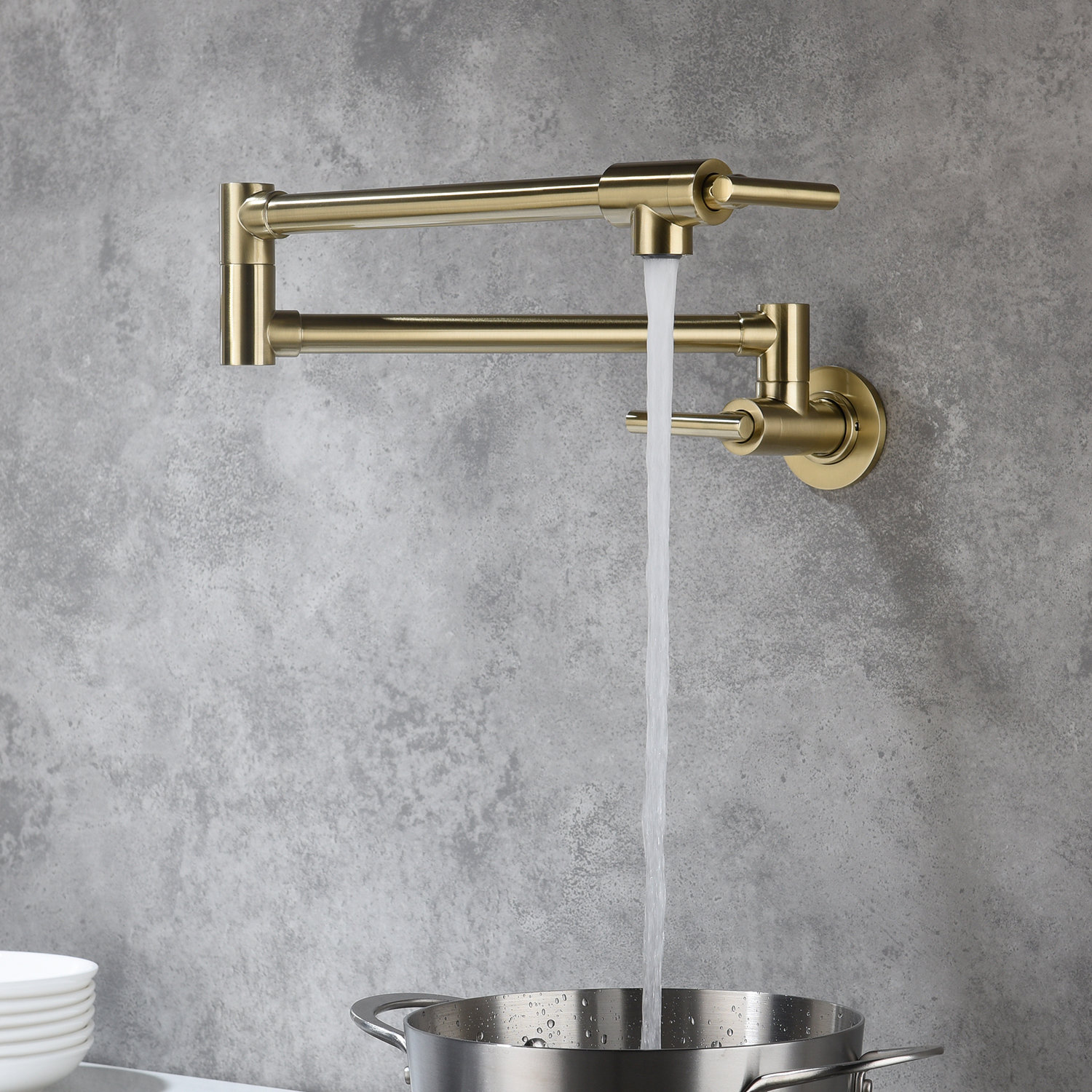 Dilon Wall Mount Brass Faucets Kitchen Commercial Faucet Folding ...