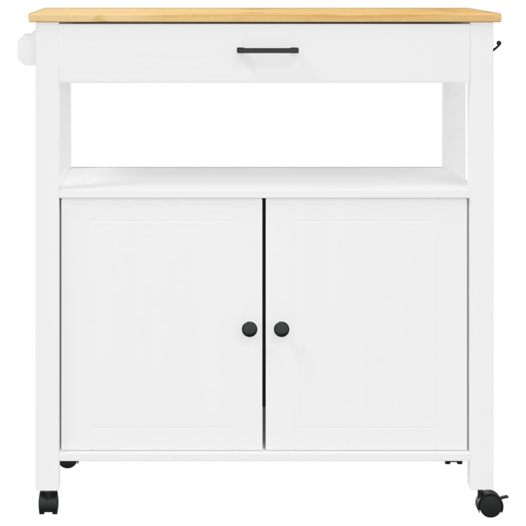 Winston Porter Raford Rolling Kitchen Cart with Solid Wood Top | Wayfair