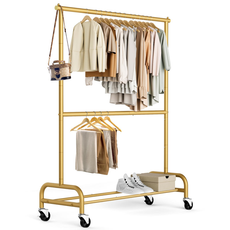 Everly Quinn Gold Clothing Racks for Hanging Clothes | Wayfair