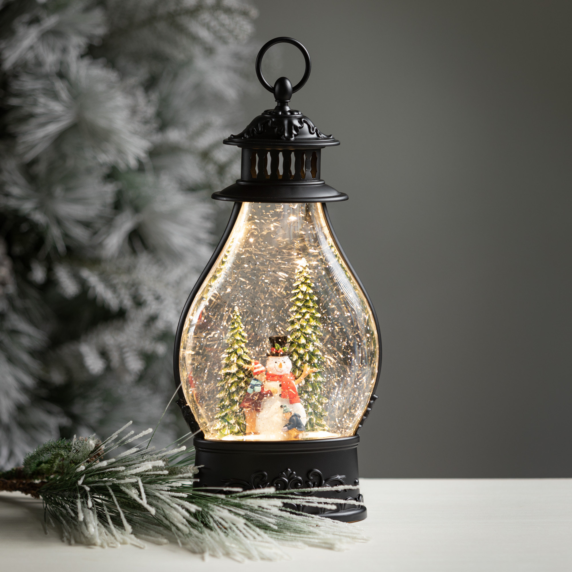 The Holiday Aisle® 15.25"H Lighted Snowman Lantern; Multicolored ...