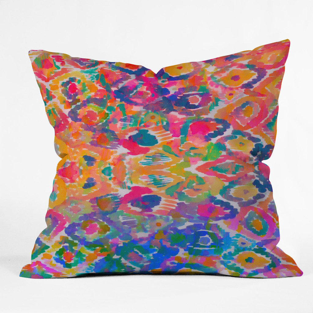 Deny Designs Amy Sia Watercolour Ikat 3 Throw Pillow | Wayfair