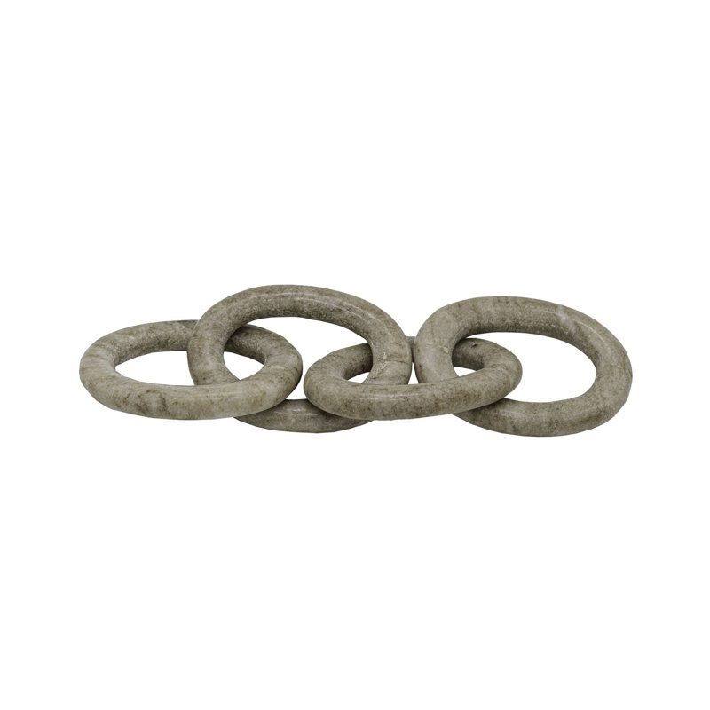 Foreside Home & Garden Beige Marble Linked Decorative Chain | Wayfair