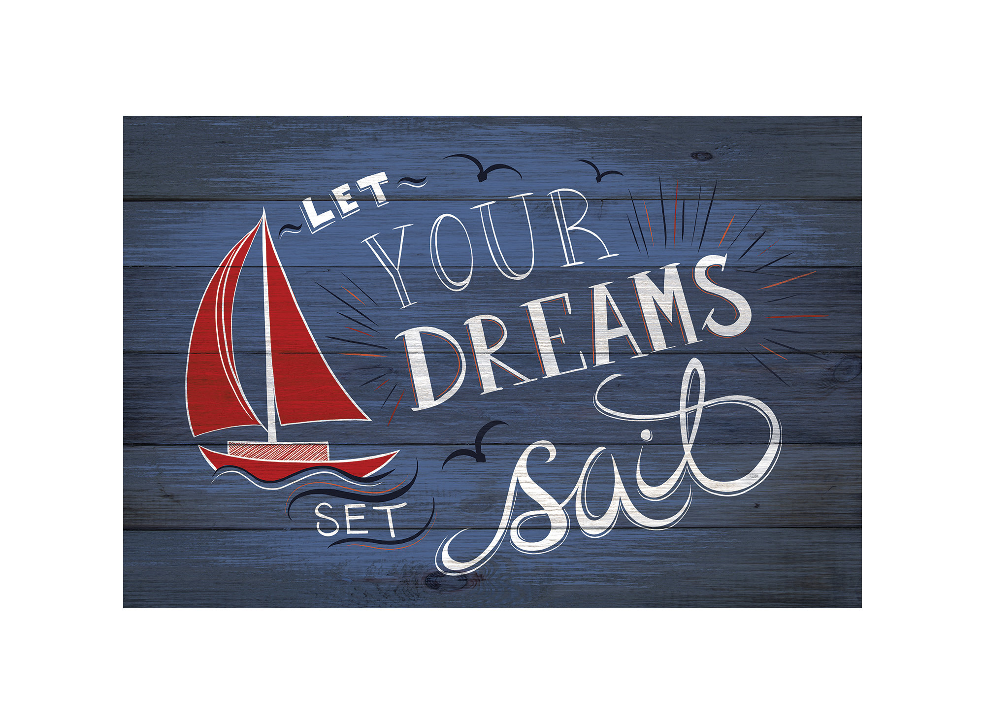 East Urban Home 'Let Your Dreams Set Sail' Typography on Wrapped Canvas ...