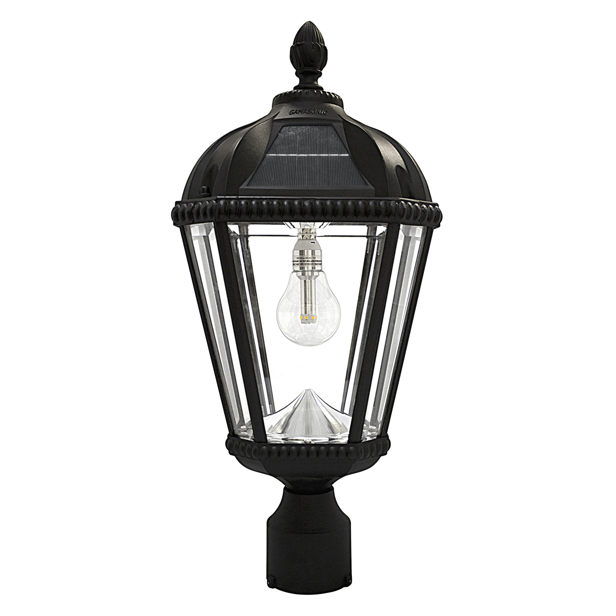 Gama Sonic Royal 1-Light 18" H Solar Powered 150 Lumen Lantern Head ...
