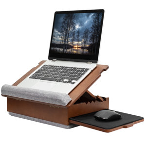 Inbox Zero Wooden Tilting Lap Desk with Internal Storage and Slide-Out ...