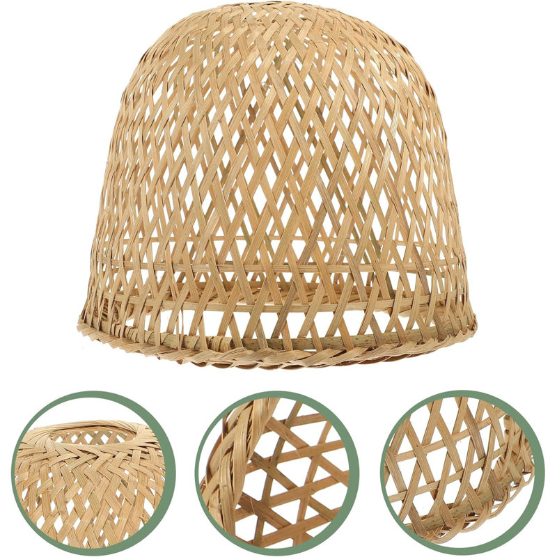 Dakota Fields Handmade Bamboo Woven Rattan Lamp Shade, 21Cm Natural ...