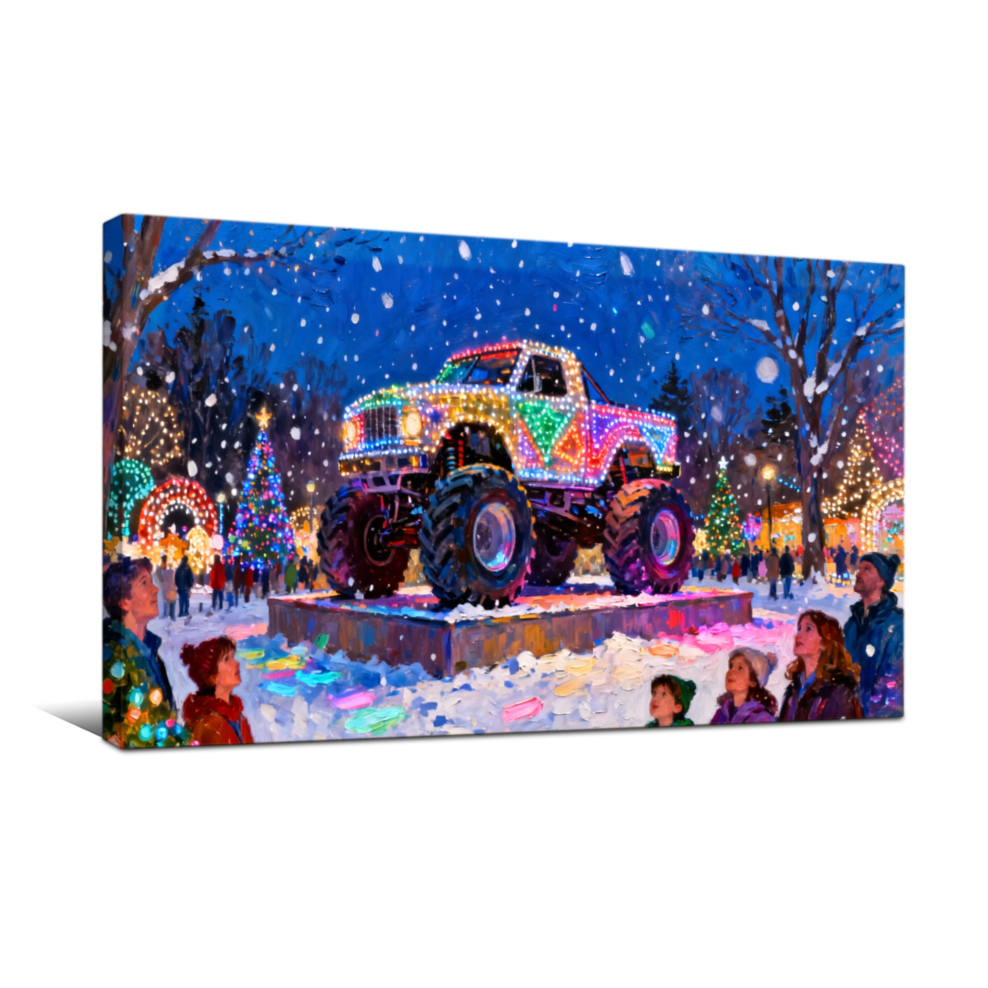 August Grove® Christmas Festive Monster Truck Christmas Lights Snow ...