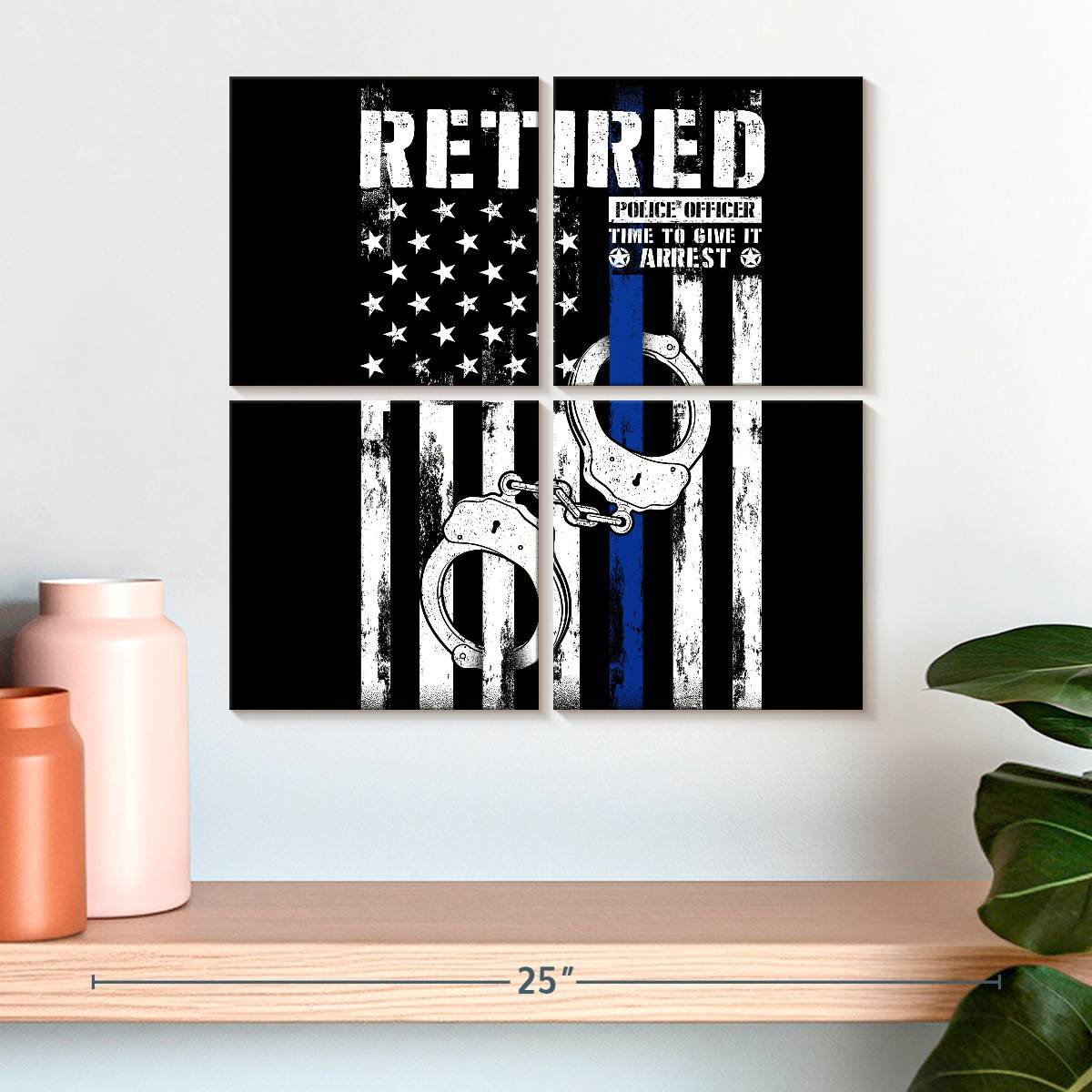 Ebern Designs Alcaraz Retired Police US Flag | Wayfair