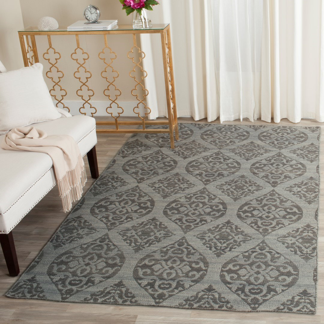 Bungalow Rose Martim Hand Woven Wool Geometric Rug | Wayfair