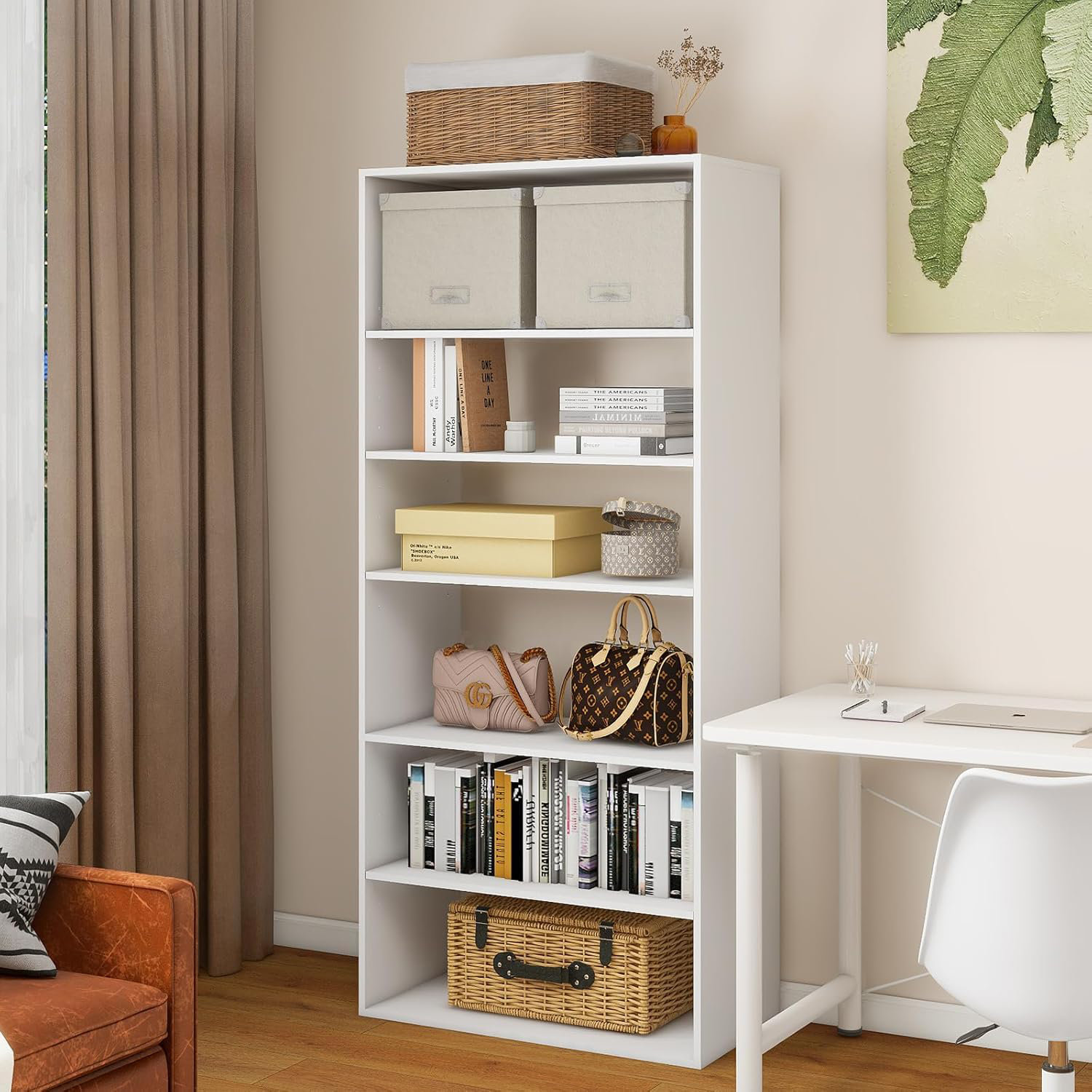 Latitude Run® Modular Closet Organizer System with 6 Shelves Wall Mount ...