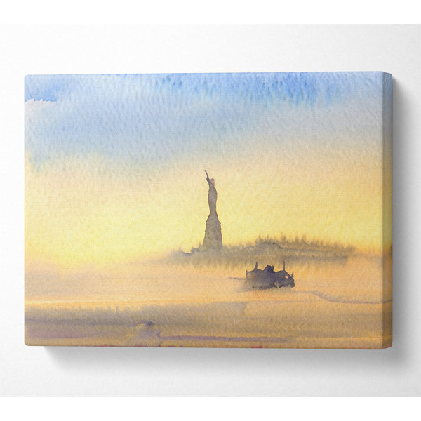 ClassicLiving Mist Over The Statue Of Liberty - Wrapped Canvas Art ...