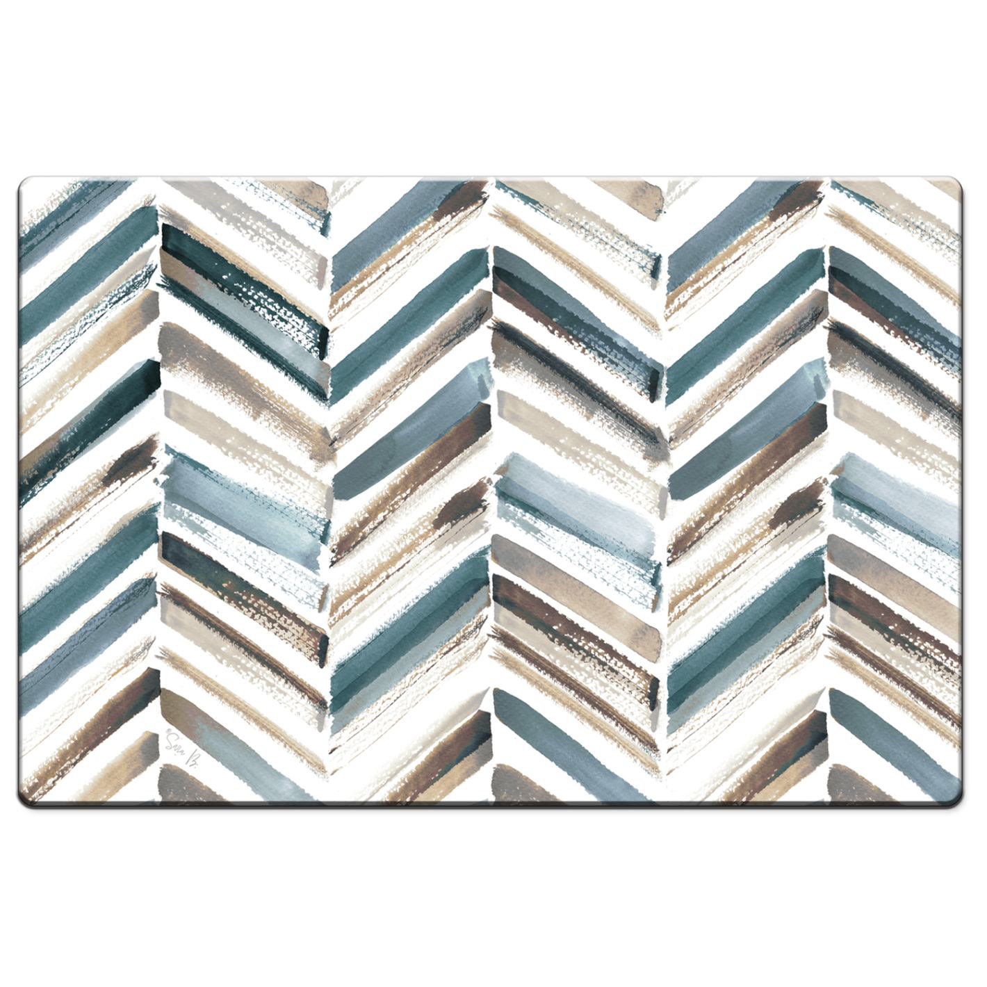 CounterArt Painted Chevron Comfort Kitchen Floor Mat | Wayfair