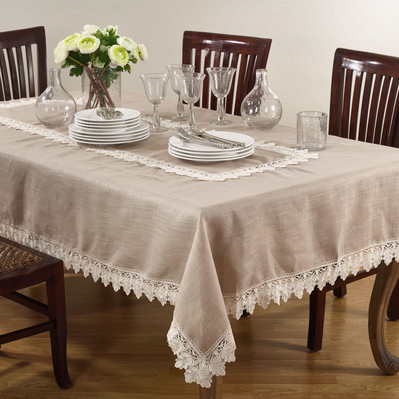 Saro Lace Trimmed Tablecloth & Reviews | Wayfair