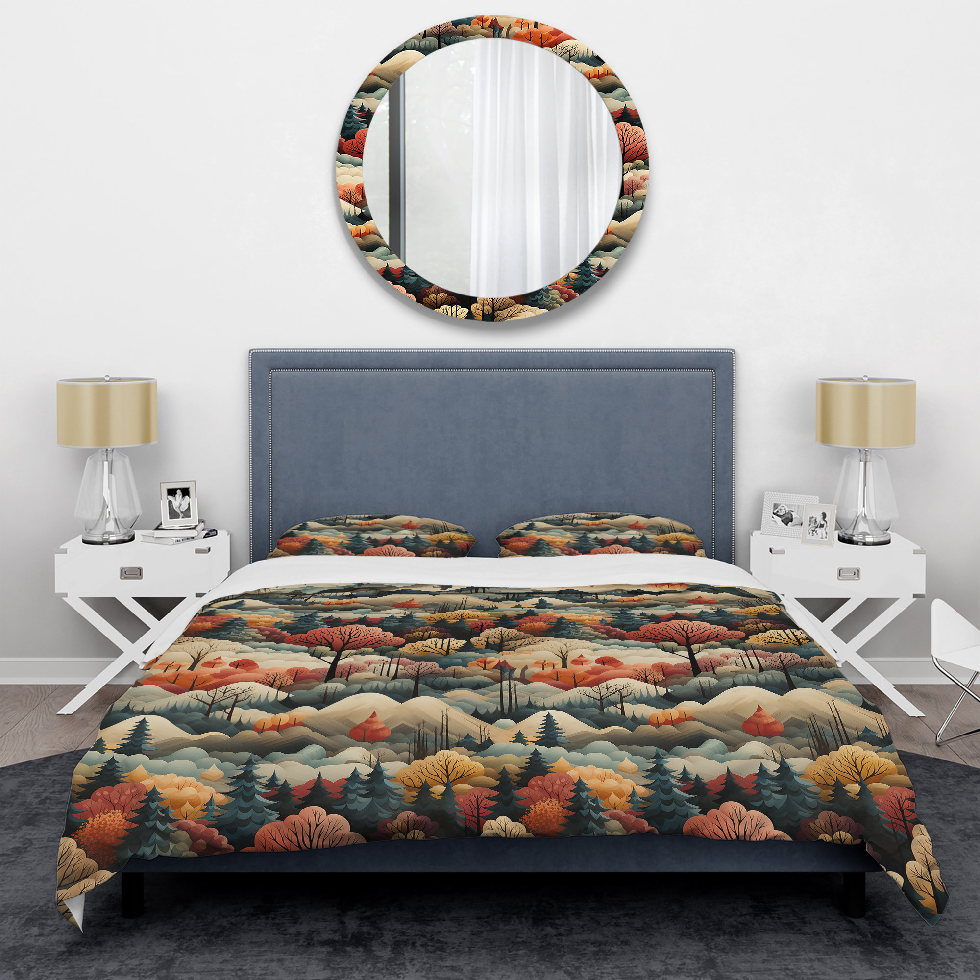 Design Art Earth Tones Dreamy Forest Landscape I - Abstract Duvet Cover ...