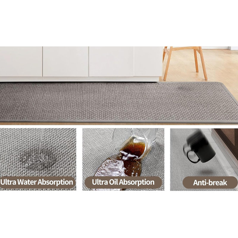 Hokku Designs Corner Kitchen Rugs Non Slip Washable, Rubber Sector ...