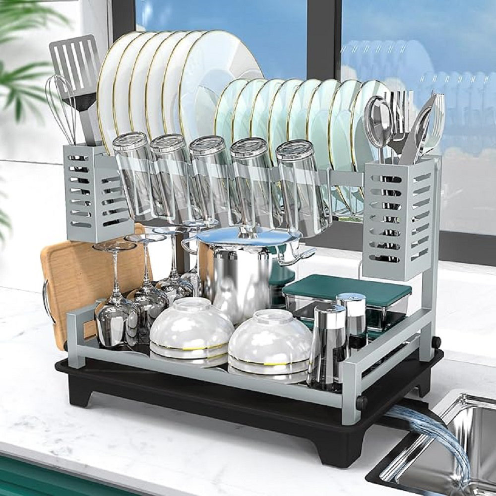 Mint Pantry® Dish Drying Rack, 2 Tier Dish Racks For Kitchen Counter ...