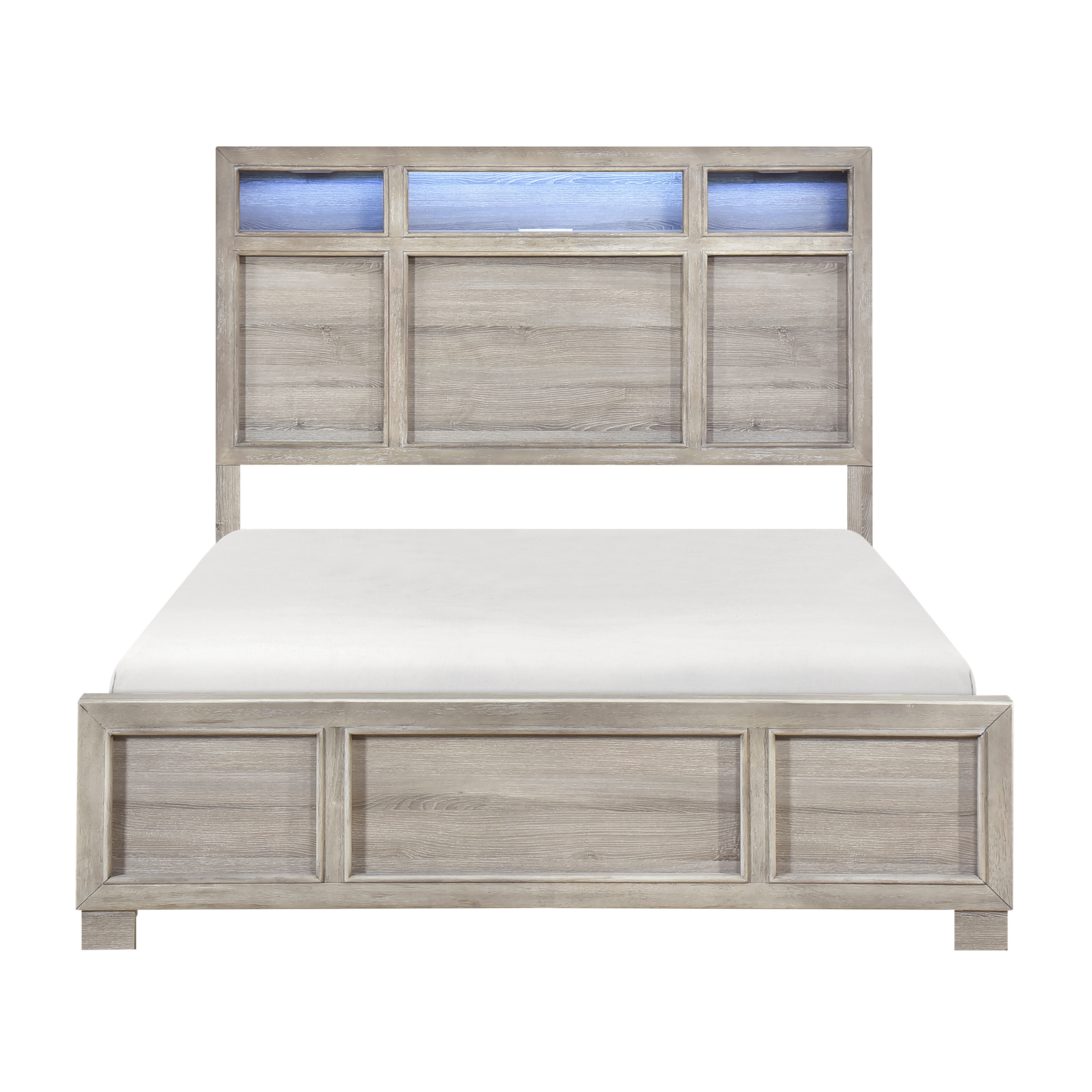 Latitude Run® Sutherland Bed Frame With LED Bookshelf Headboard, Built ...