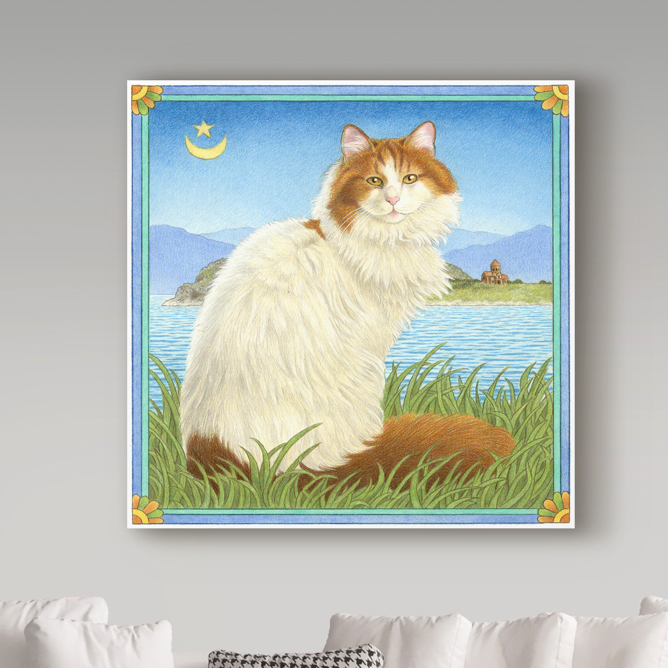 Lark Manor™ Furtado 'Orange Cat on Coast' Acrylic Painting Print on ...