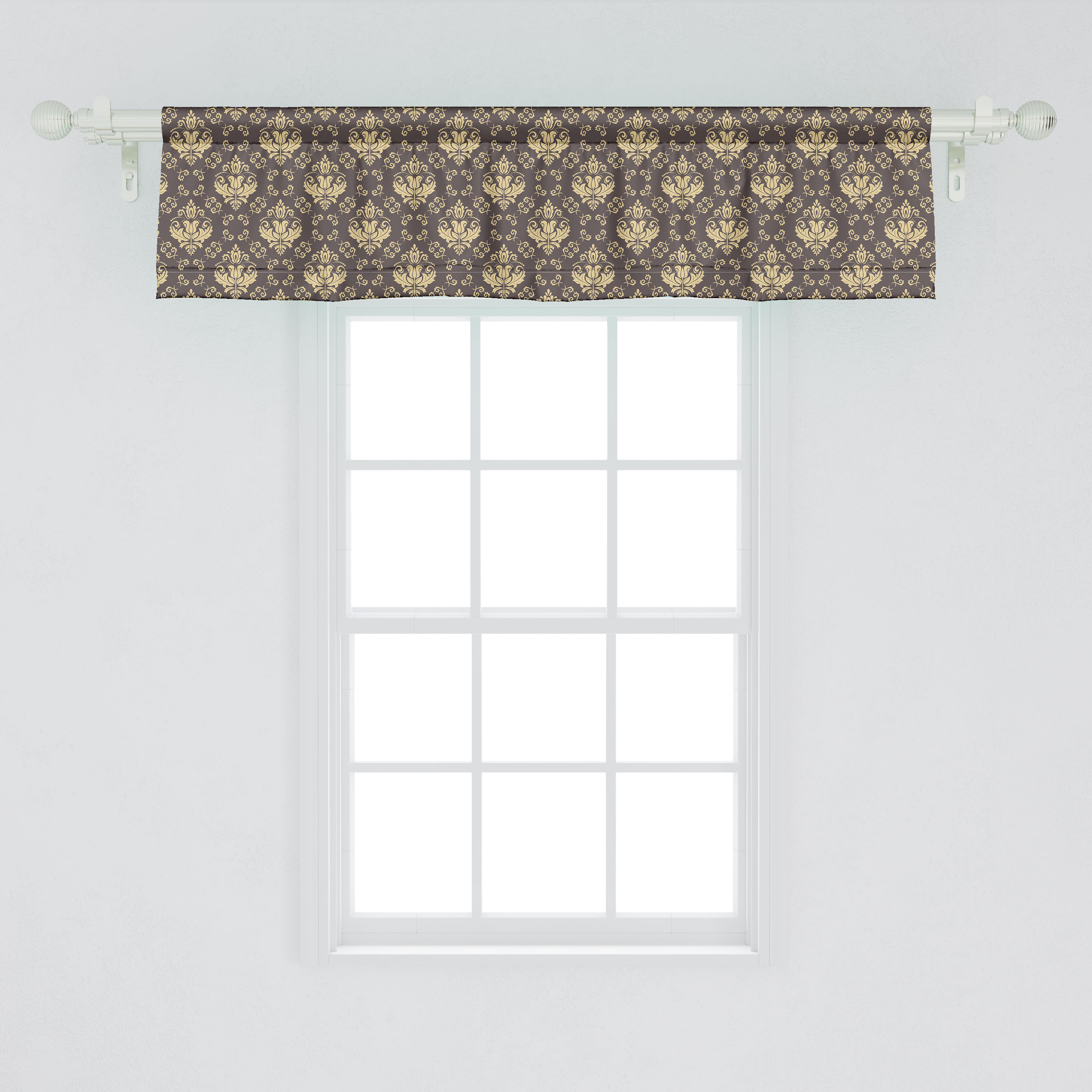 Ambesonne Moroccan Valance Pack of 2 Oriental Classical 54" Warm Taupe ...
