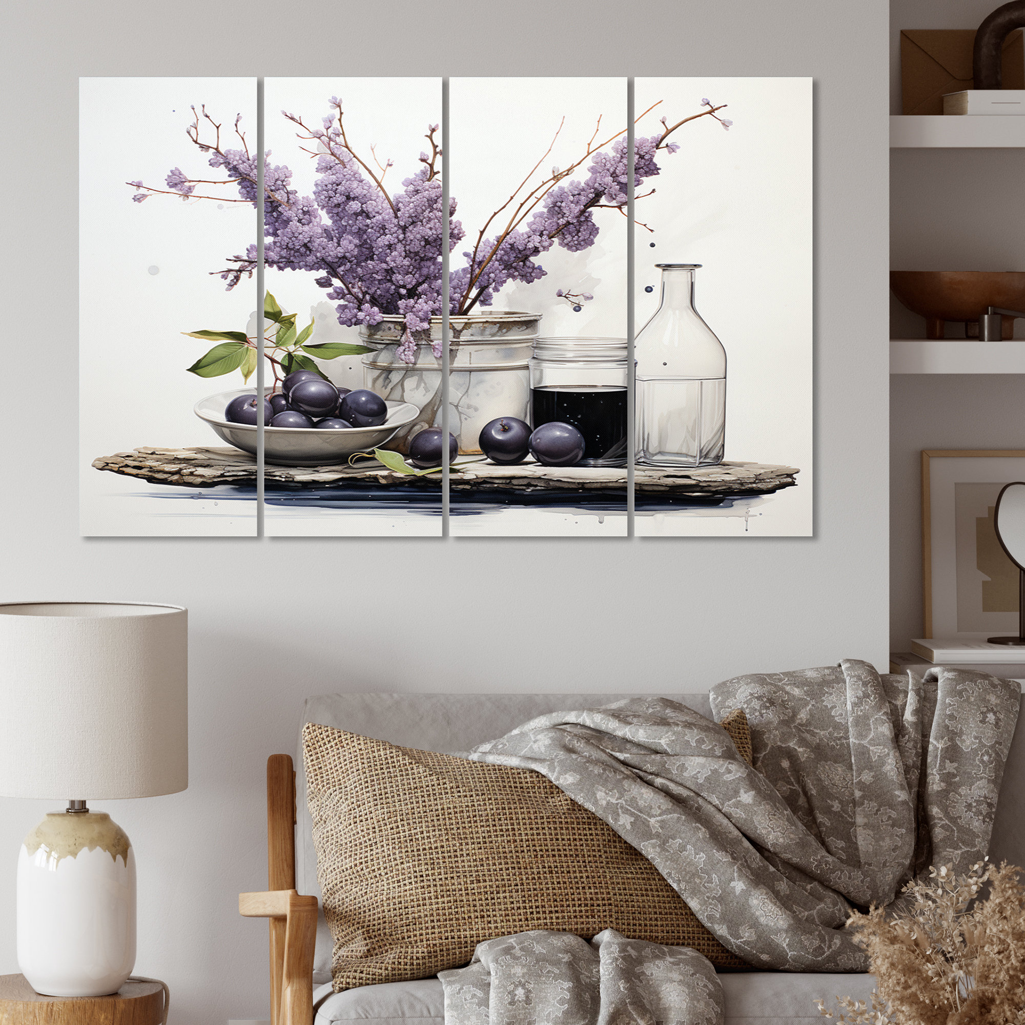 Winston Porter Purple Beige Minimalism Balance And Contrast Potte ...