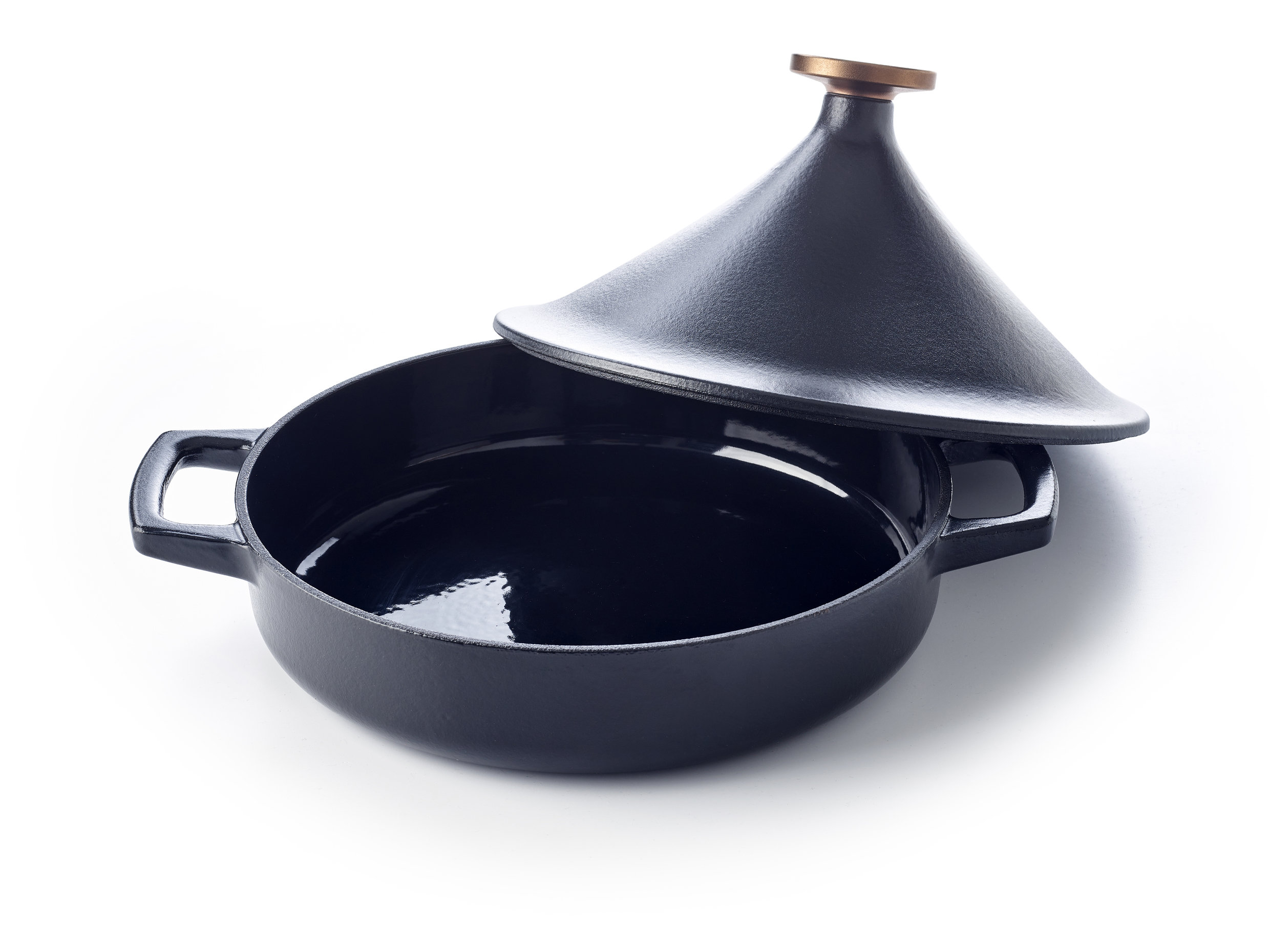 Alva Nori 11" Enameled Cast Iron Moroccan Tagine Pot with Handles, 3.2 ...