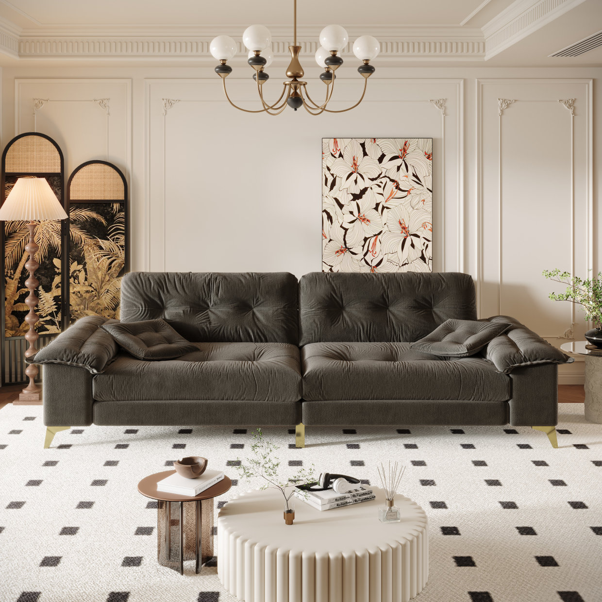 Latitude Run® 104.7 " Modern 4-Seat Cloud Sofa With Wide Removable ...