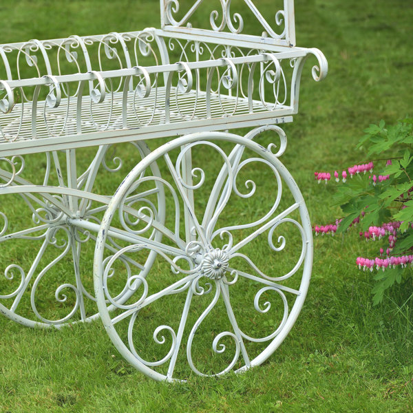 One Allium Way® Tusheti Large Iron Flower Cart with Roof & Reviews ...