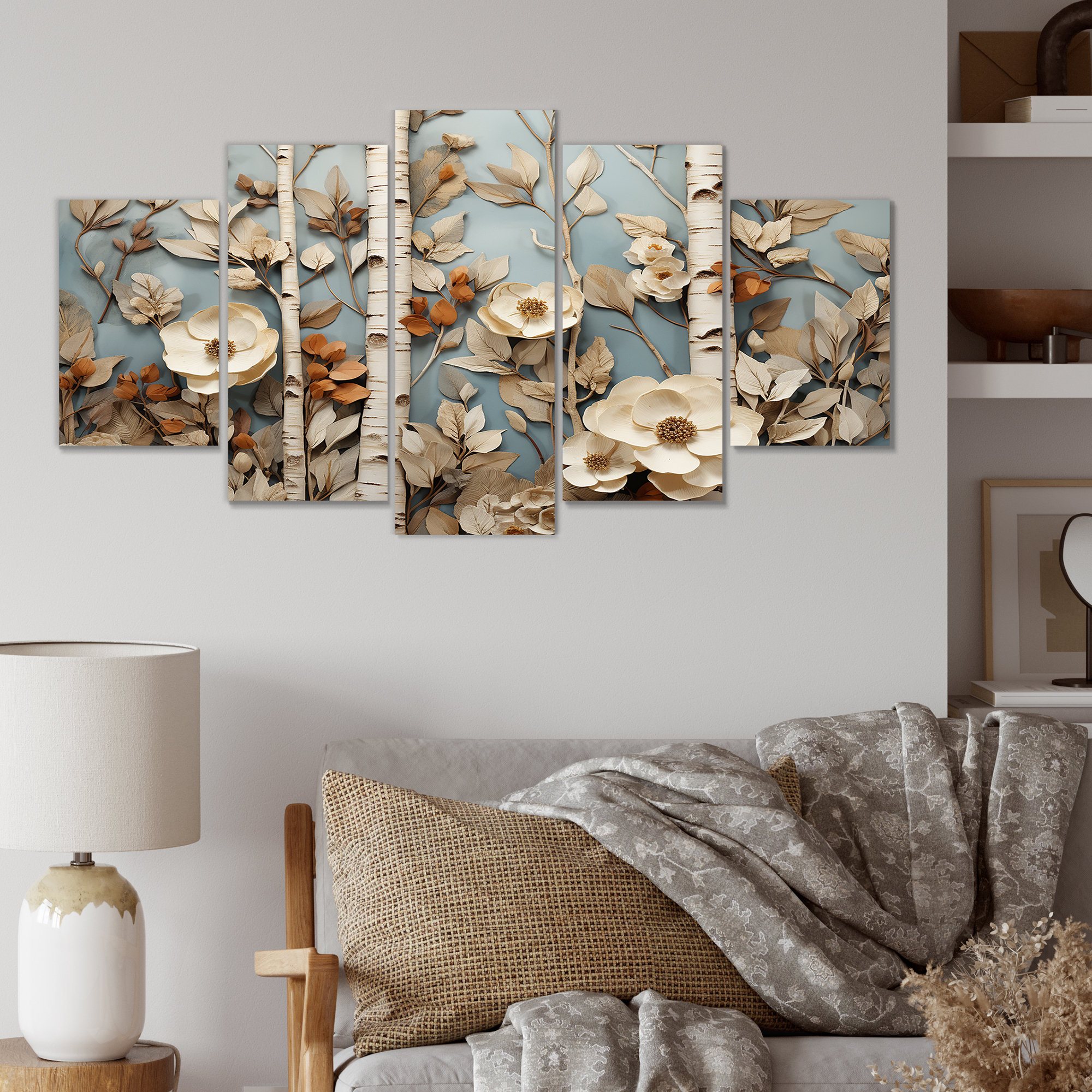 Lark Manor™ White American Basswood Forest Colage - Tree Multipanel ...