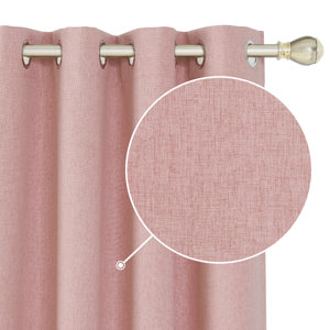 Wade Logan® Lythrodontas Faux Linen Total Blackout Curtain Panels ...